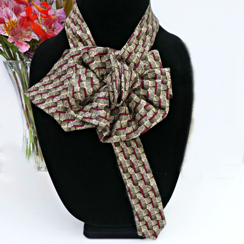 Ladies Necktie Scarf, J. Garcia's lunch Silk Necktie Necklace, Woman's ...