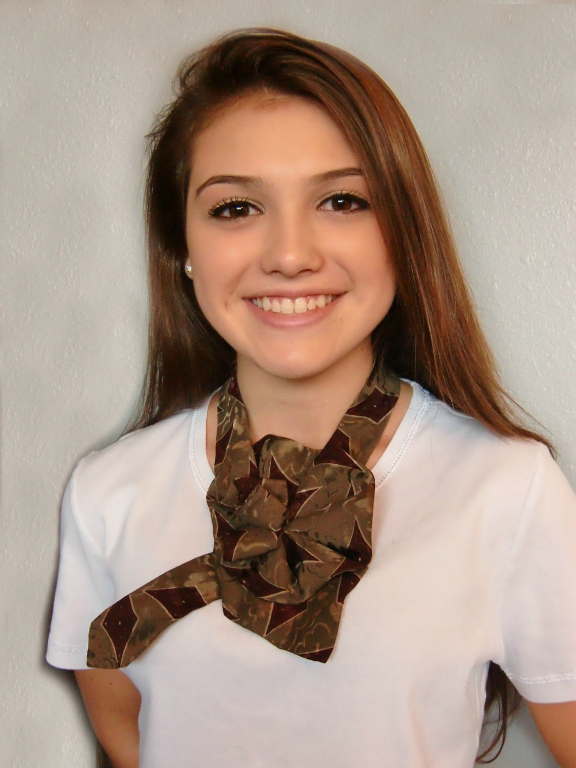 Ladies Necktie Necklace, Woman's Neck Scarf, Up-cycled Ferrell Reed ...