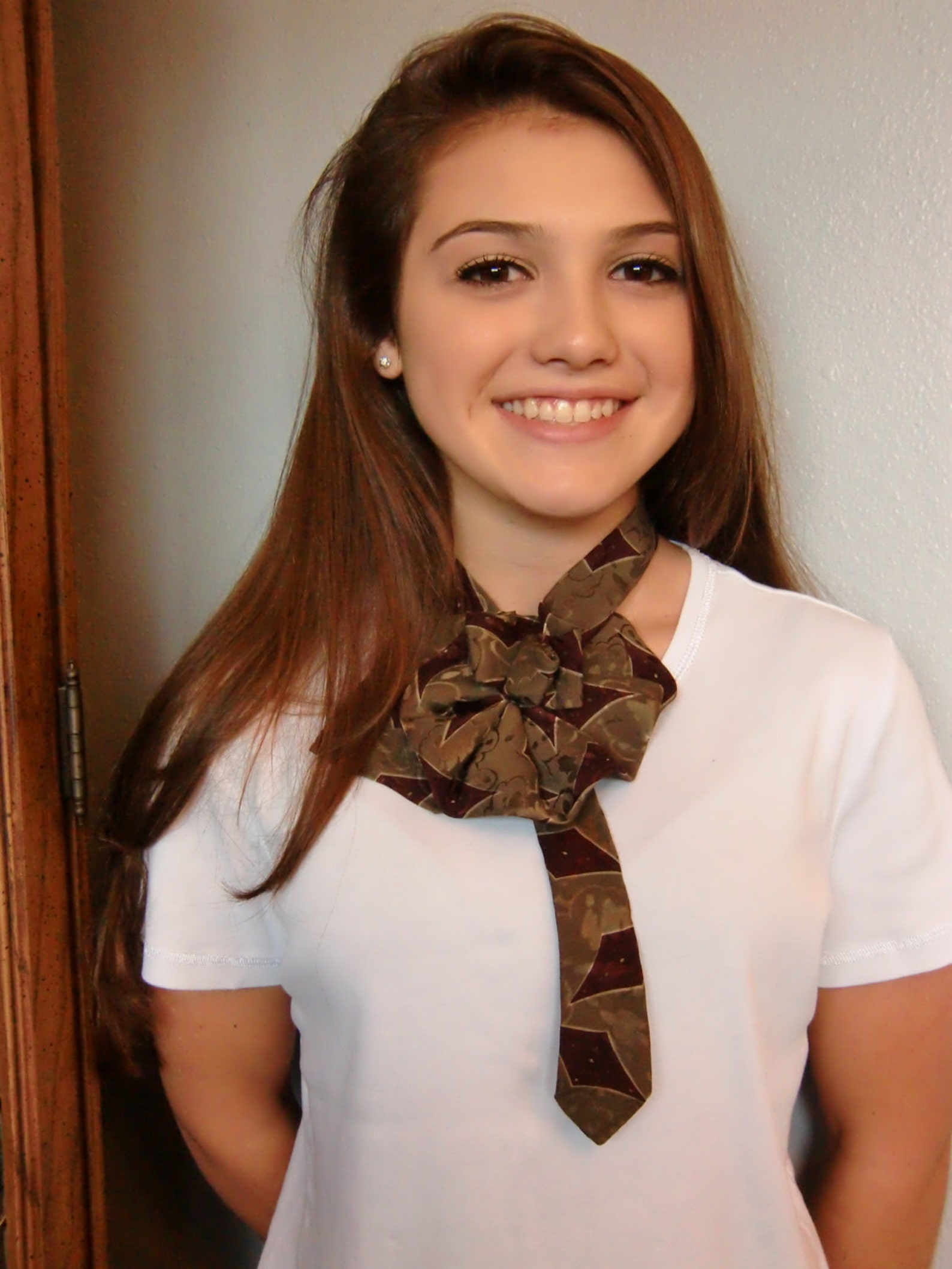 Ladies Necktie Necklace, Woman's Neck Scarf, Up-cycled Ferrell Reed ...