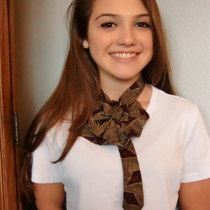 Ladies Necktie Necklace, Woman's Neck Scarf, Up-cycled Ferrell Reed ...