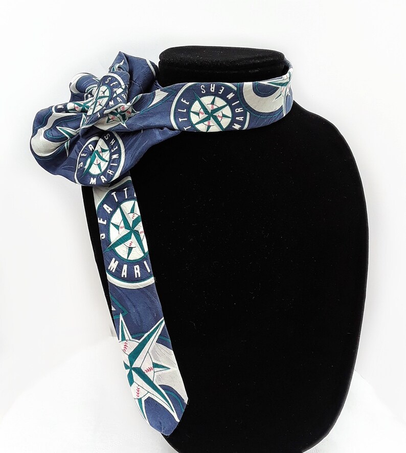 Ladies Silk Necktie Scarf is an Up-cycled Seattle Mariners Necktie ...