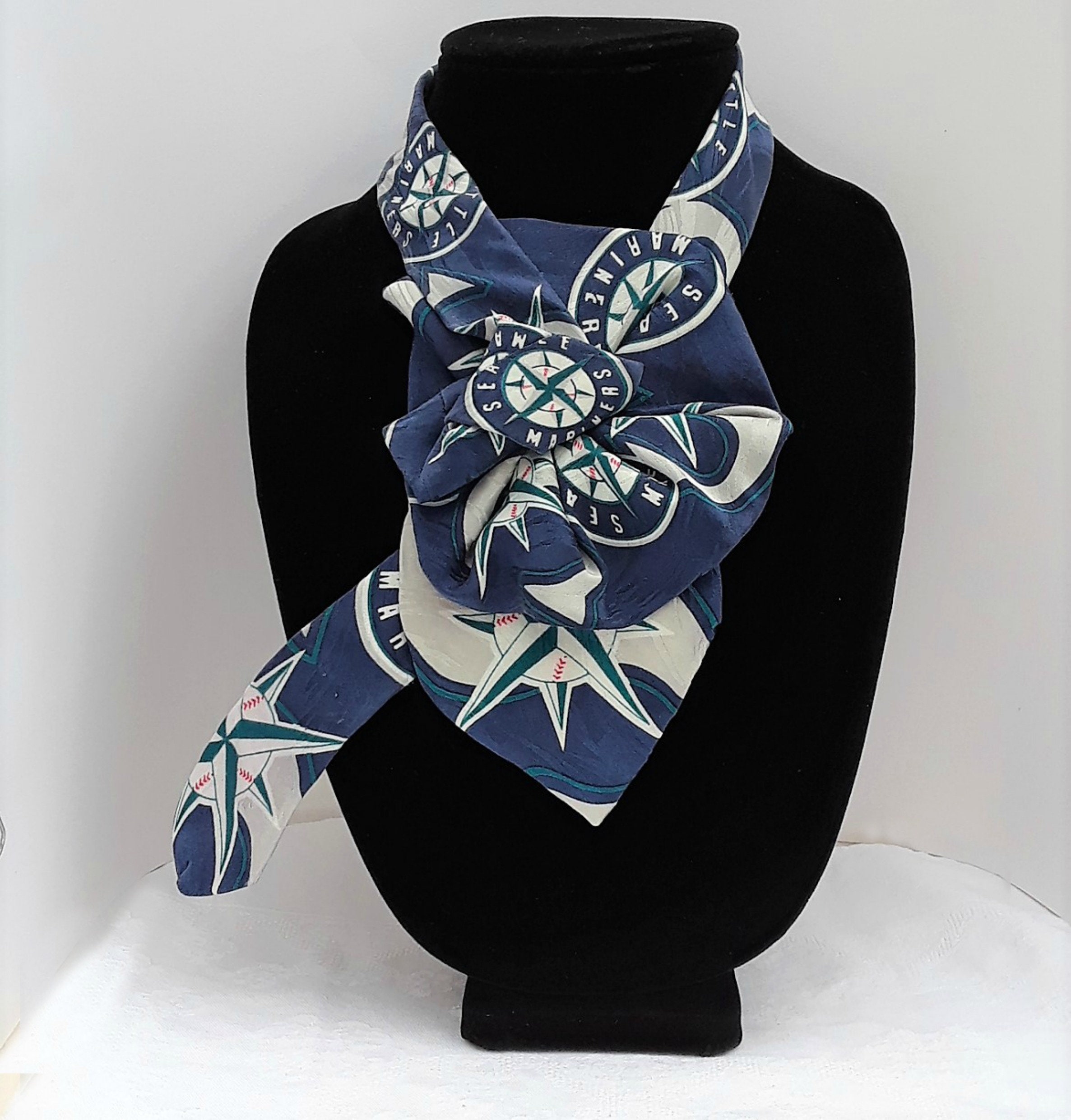 Ladies Silk Necktie Scarf is an Up-cycled Seattle Mariners Necktie ...