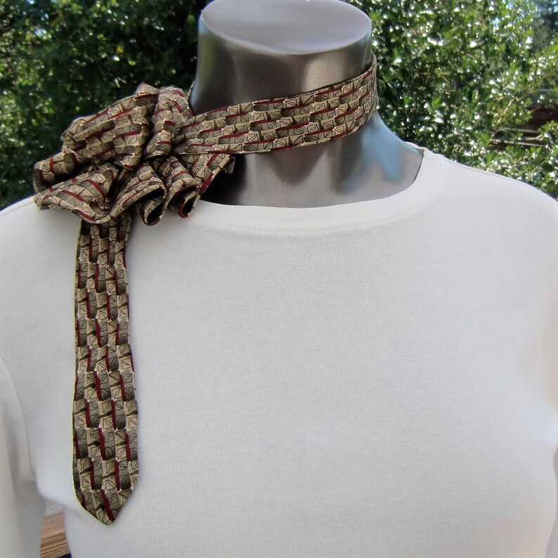 Ladies Necktie Scarf, J. Garcia's lunch Silk Necktie Necklace, Woman's ...