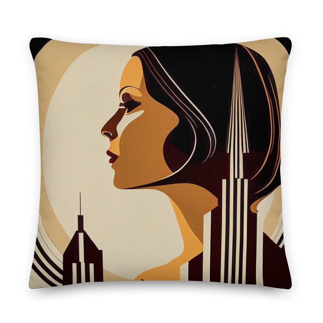 Art Deco Pillow – Skyline Muse | Deco Dreams Collection - Etsy