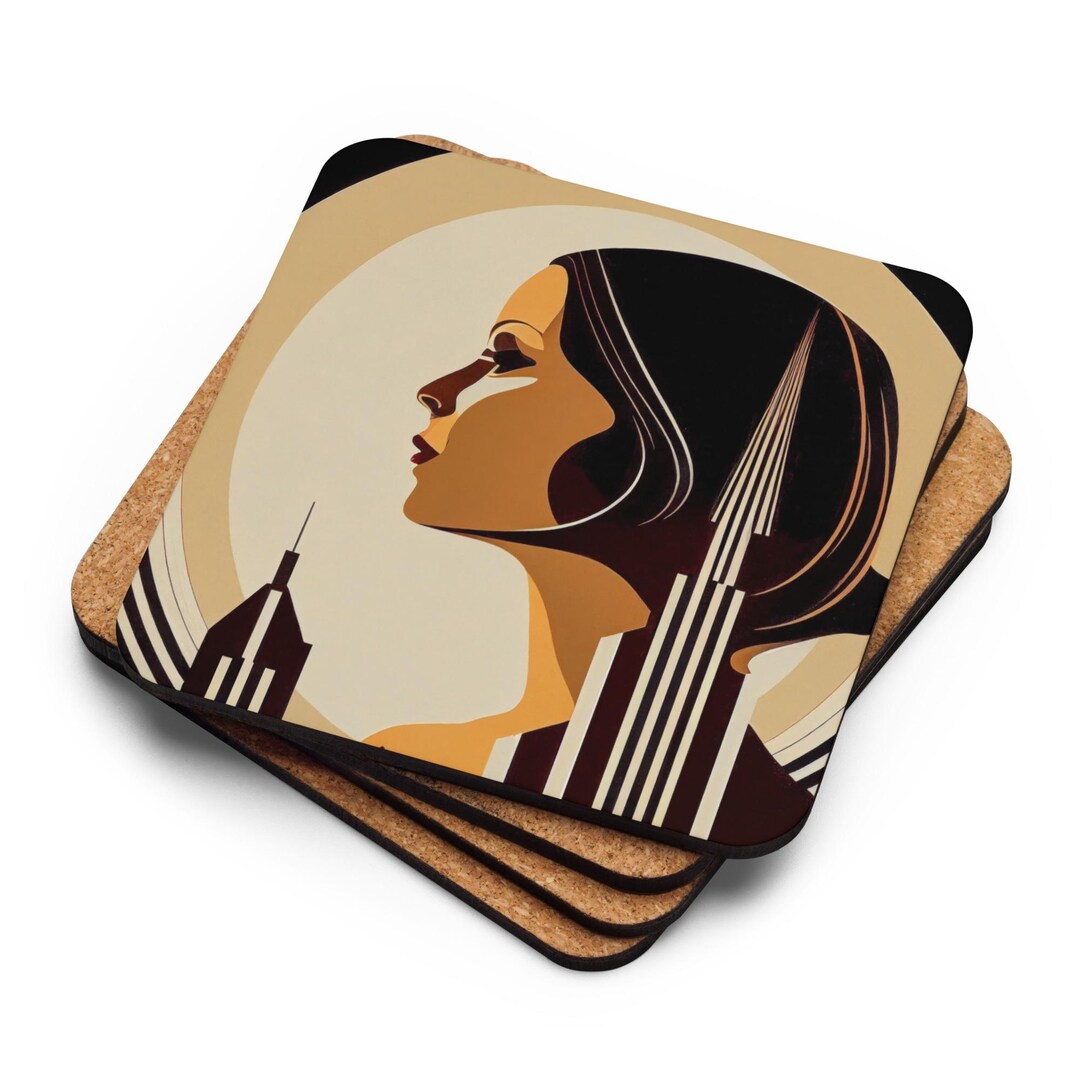 Art Deco Coaster – Skyline Muse | Deco Dreams Collection | Luxury ...