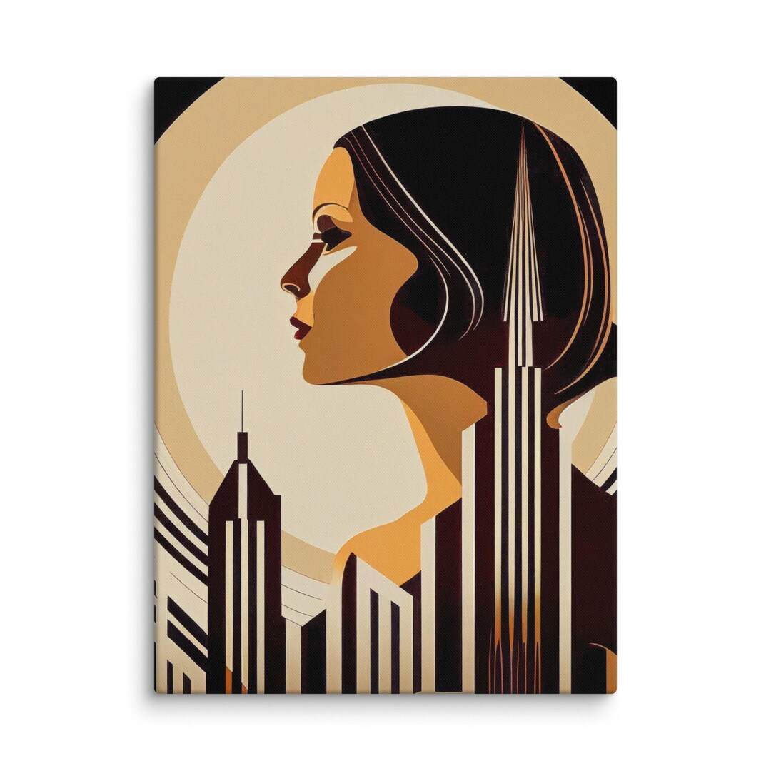 Art Deco Canvas Print 30x40" – Skyline Muse | Deco Dreams Collection - Etsy