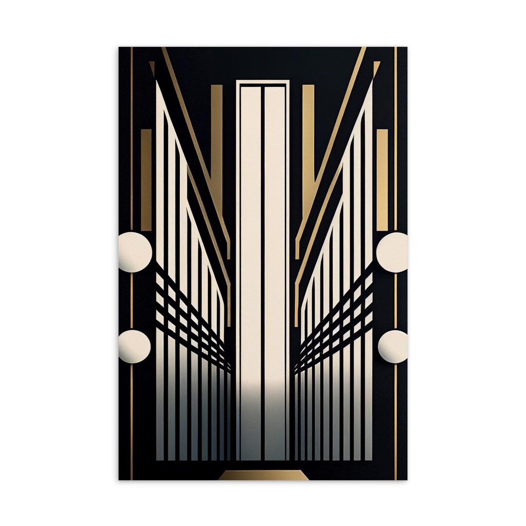 Art Deco Postcard – Golden Corridor | Deco Dreams Collection - Etsy