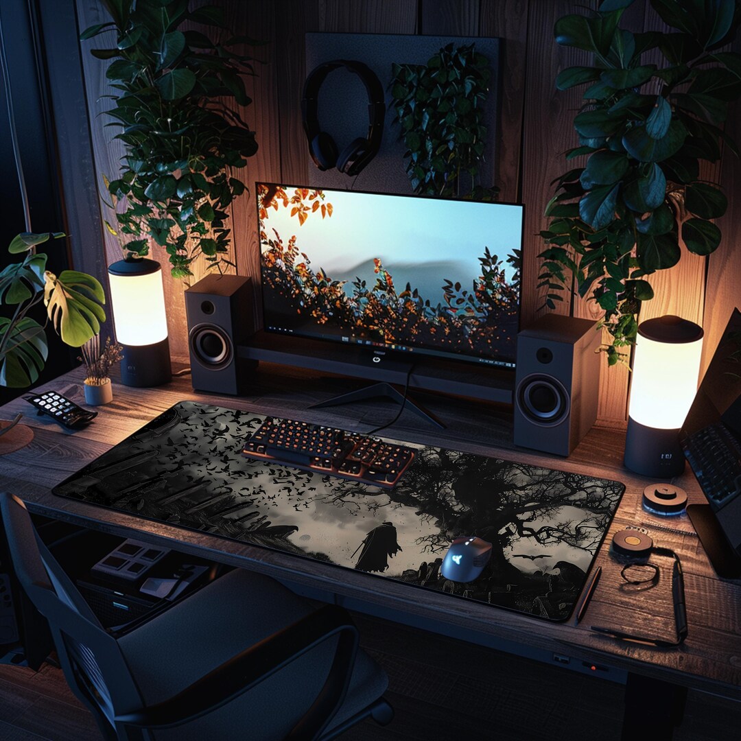 Aesthetic Crow Lord Desk Mat XL Mouse Pad for Home Office & Gaming ...