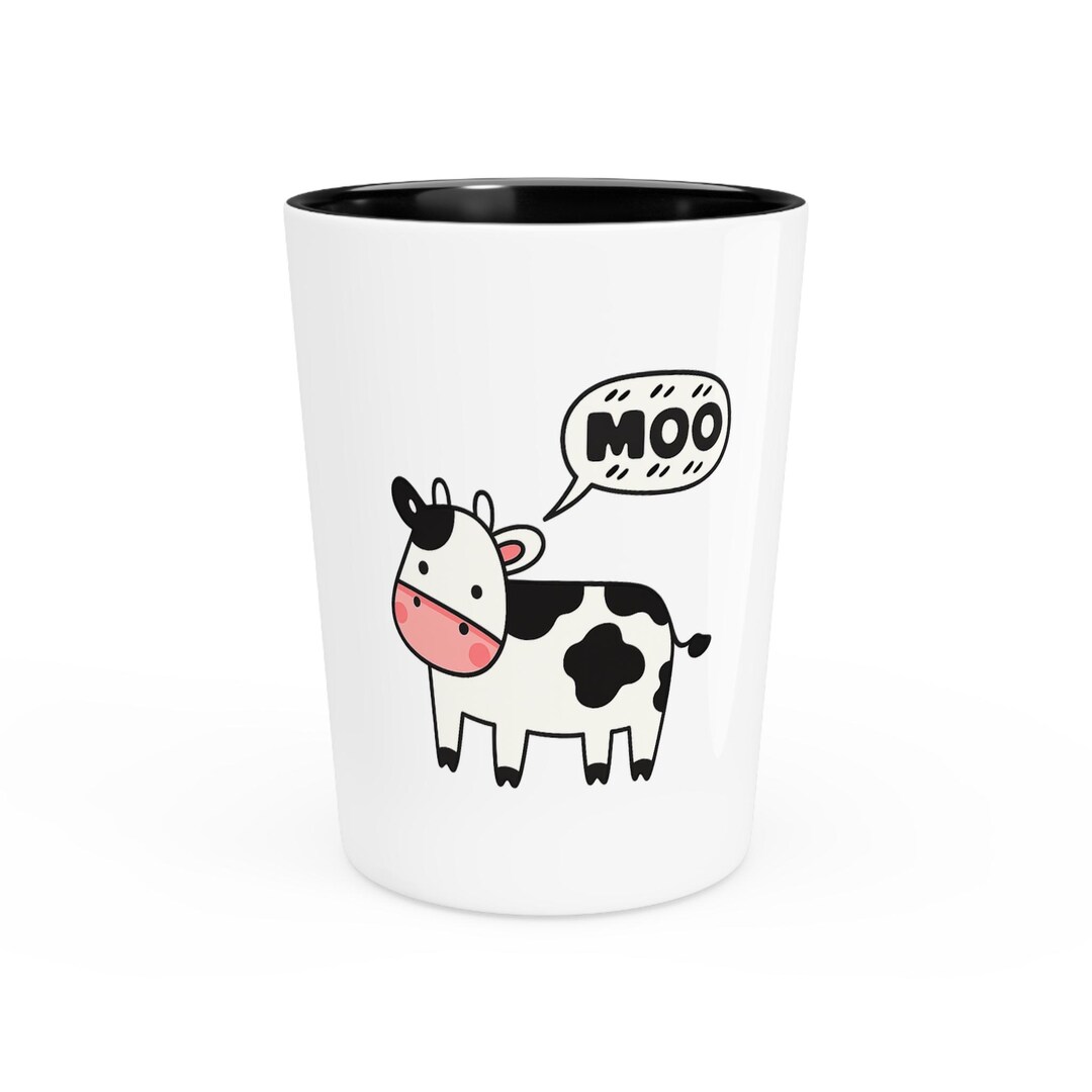 Cute Cartoon Cow MOO Shot Glass | Farm Animal Drinkware - Etsy