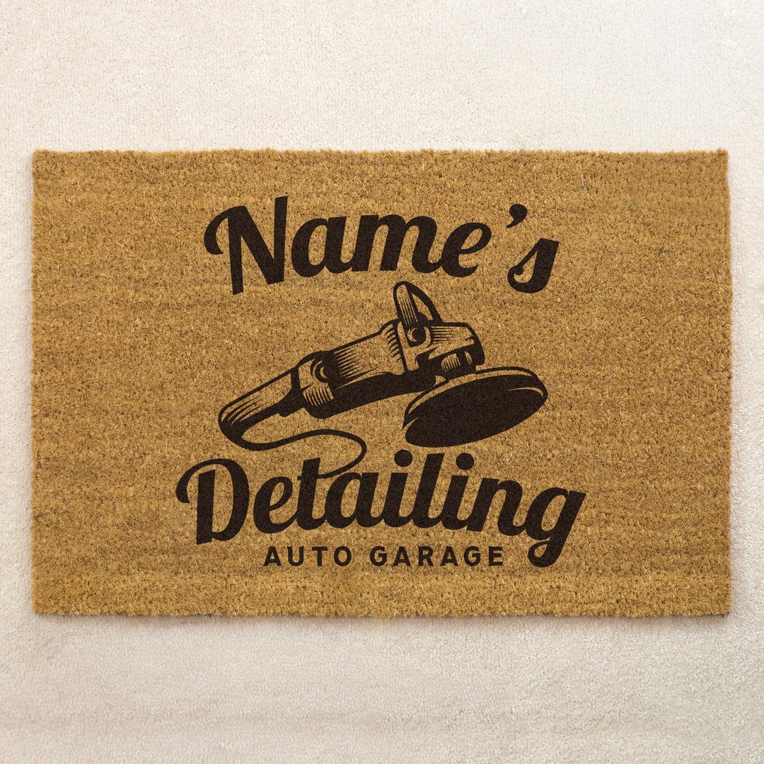 Custom Auto Detailing Shop Doormat, Personalized Garage Entry Mat for ...