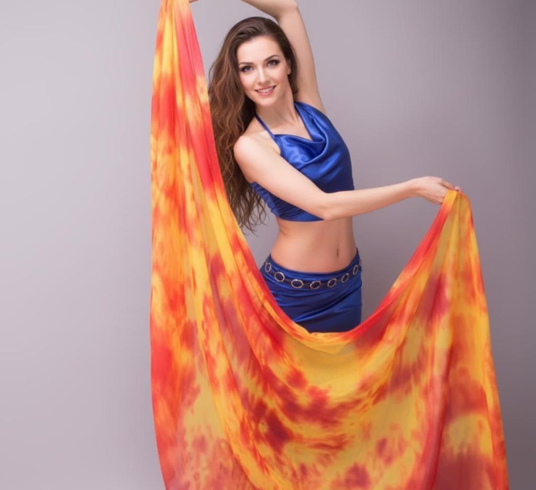 Sunset Orange Silk Dance Scarf | 30 - Etsy