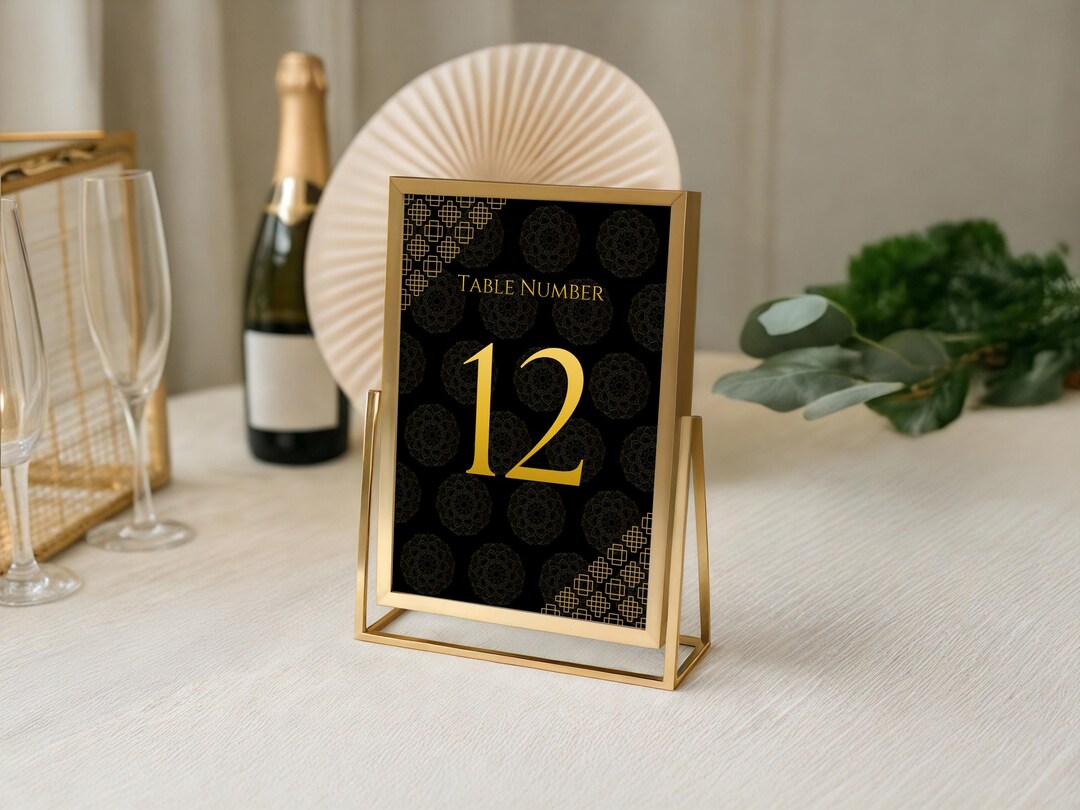 Elegant Table Numbers Template, Editable Wedding Table Number Design ...