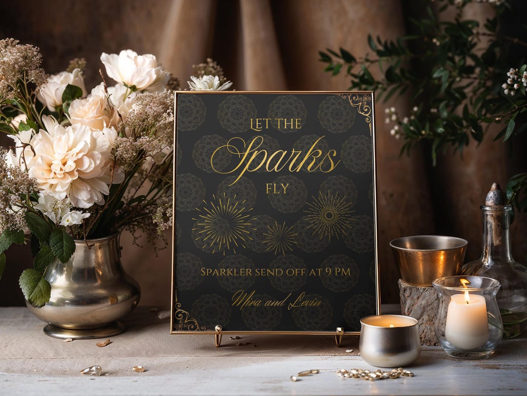 Let the Sparks Fly Sign Template, Sparklers Send off Sign, Wedding ...