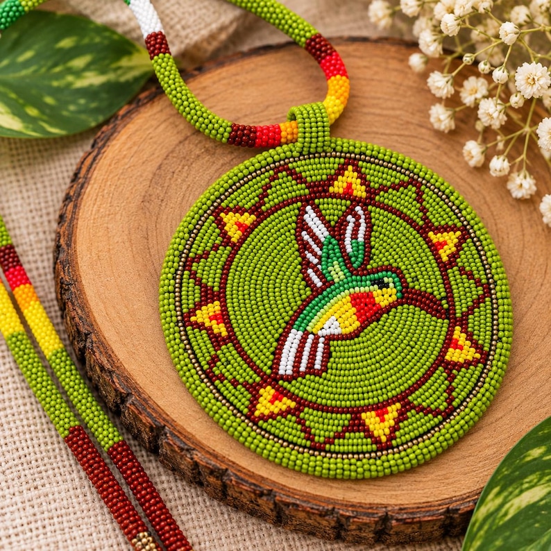 Handmade Hummingbird Native Inspired Seed Bead Beaded Colorful ...