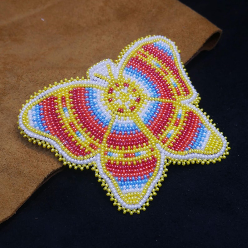 Handmade Beaded Butterfly Barrette: Native American Hair Clip - Etsy