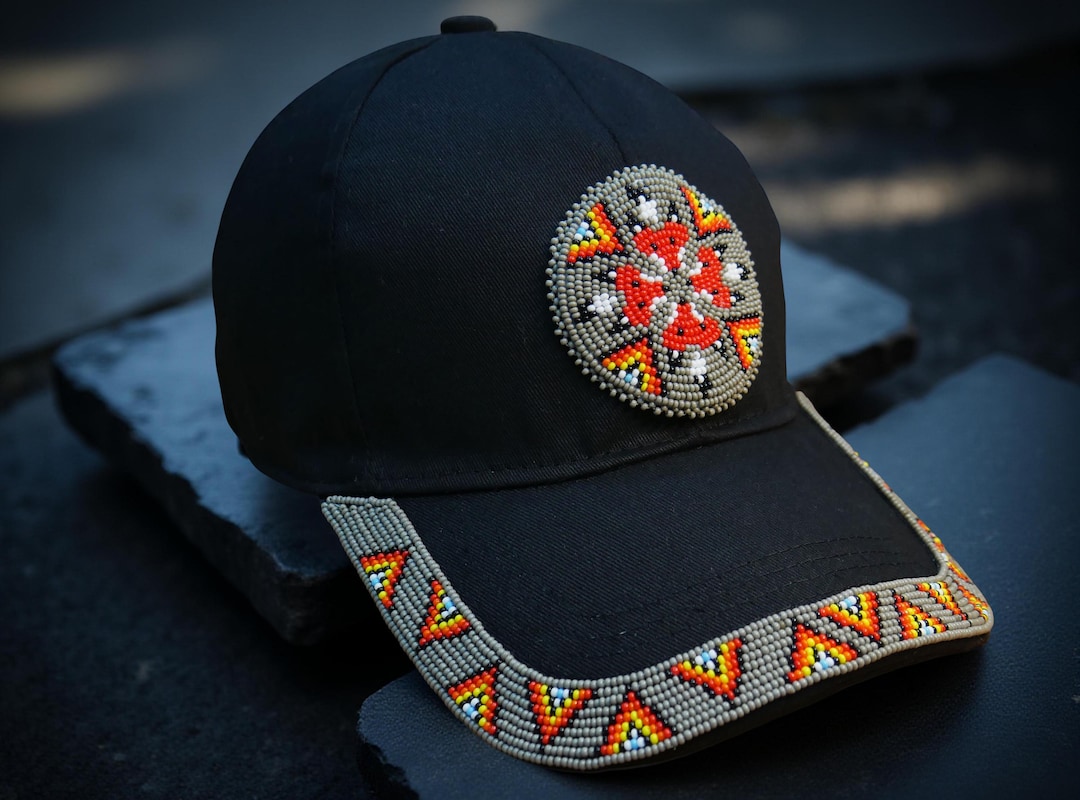 Handmade Beaded Baseball Cap, Native American Style, Southwestern ...