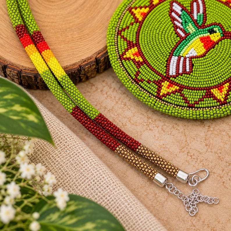 Handmade Hummingbird Native Inspired Seed Bead Beaded Colorful ...