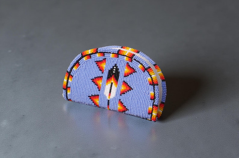 Turquoise Handmade Native American Style Beaded Coin Purse Small Beaded ...
