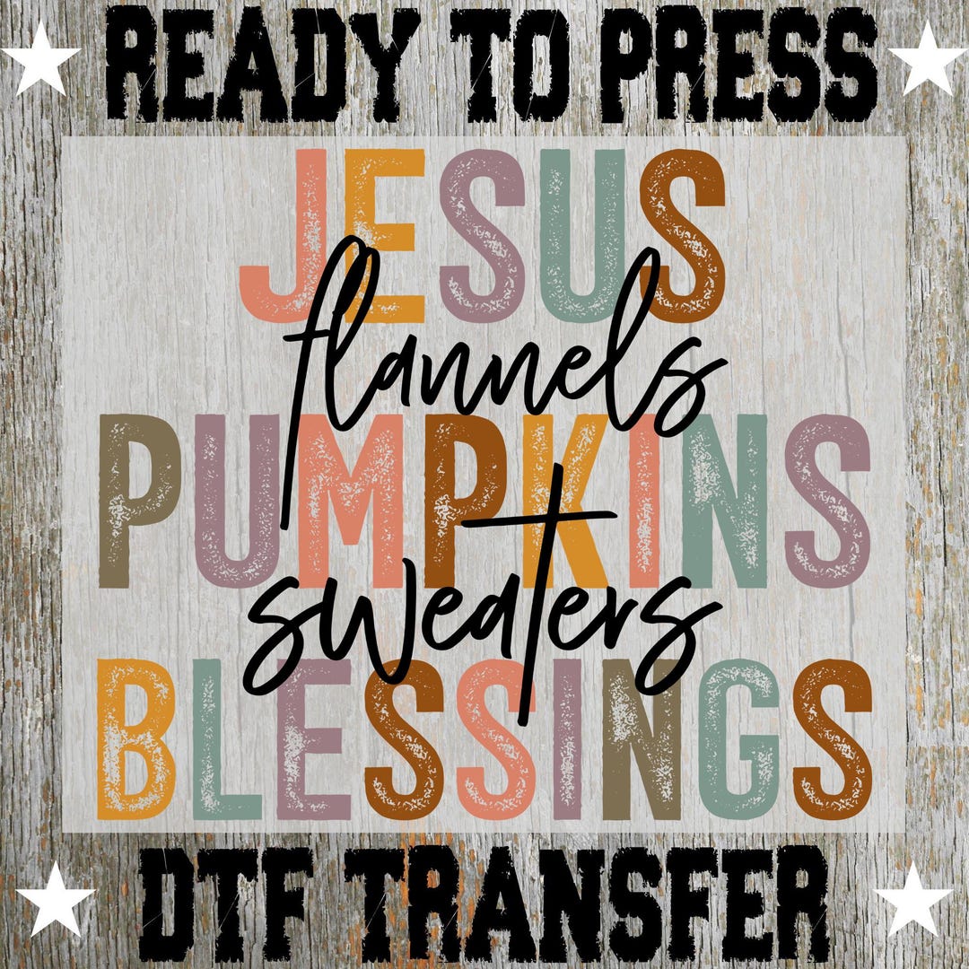 Jesus Pumpkins Blessings Ready to Press: Fall Christian Heat Transfer ...