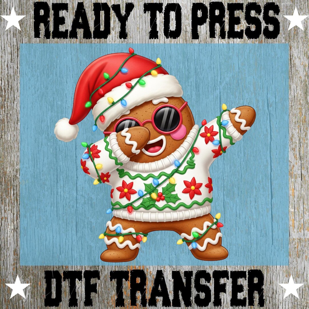 Dabbing Christmas Gingerbread Man Ready to Press: Santa Cookie Heat ...
