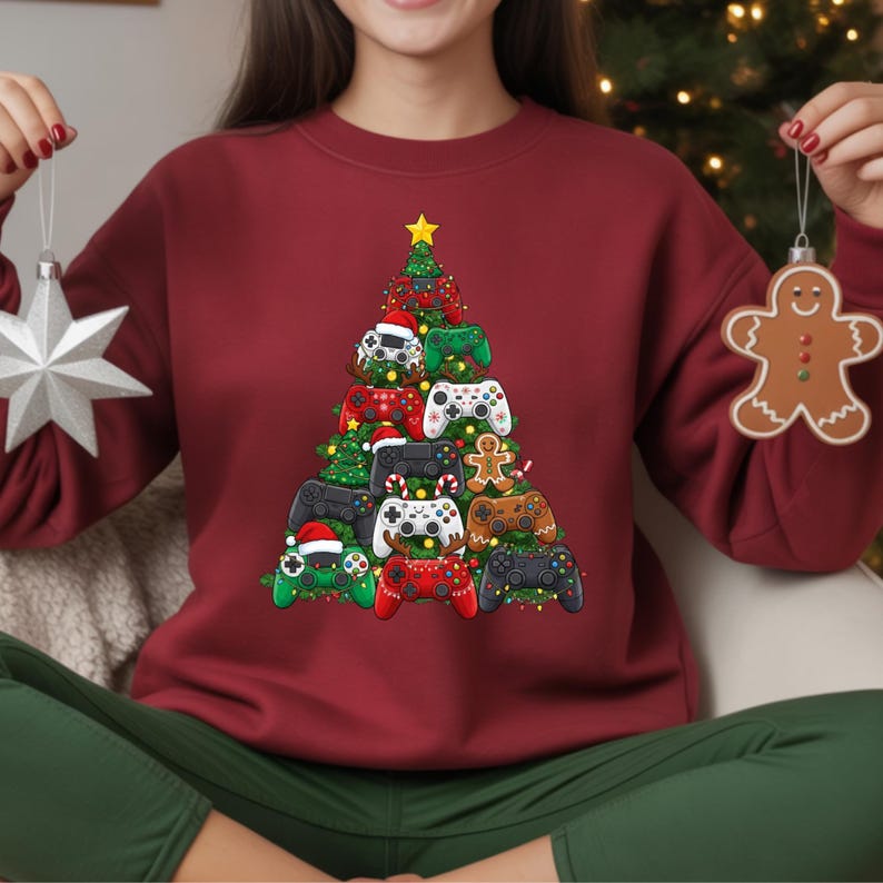 Retro Christmas Gaming Controller Ready to Press: Kids Christmas Heat ...