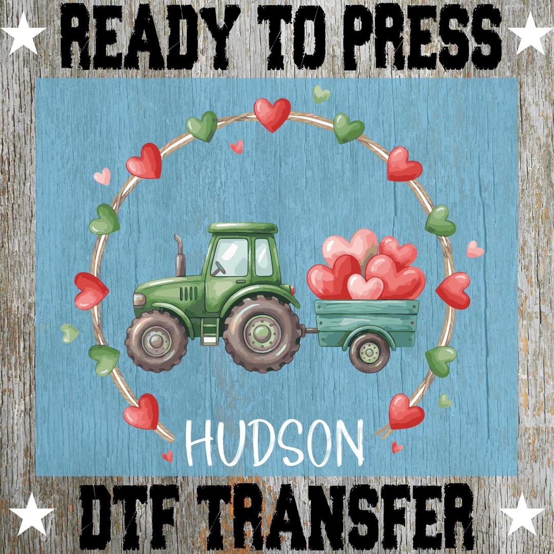 Personalized Name Tractor Valentine Ready to Press: Valentines Kids ...