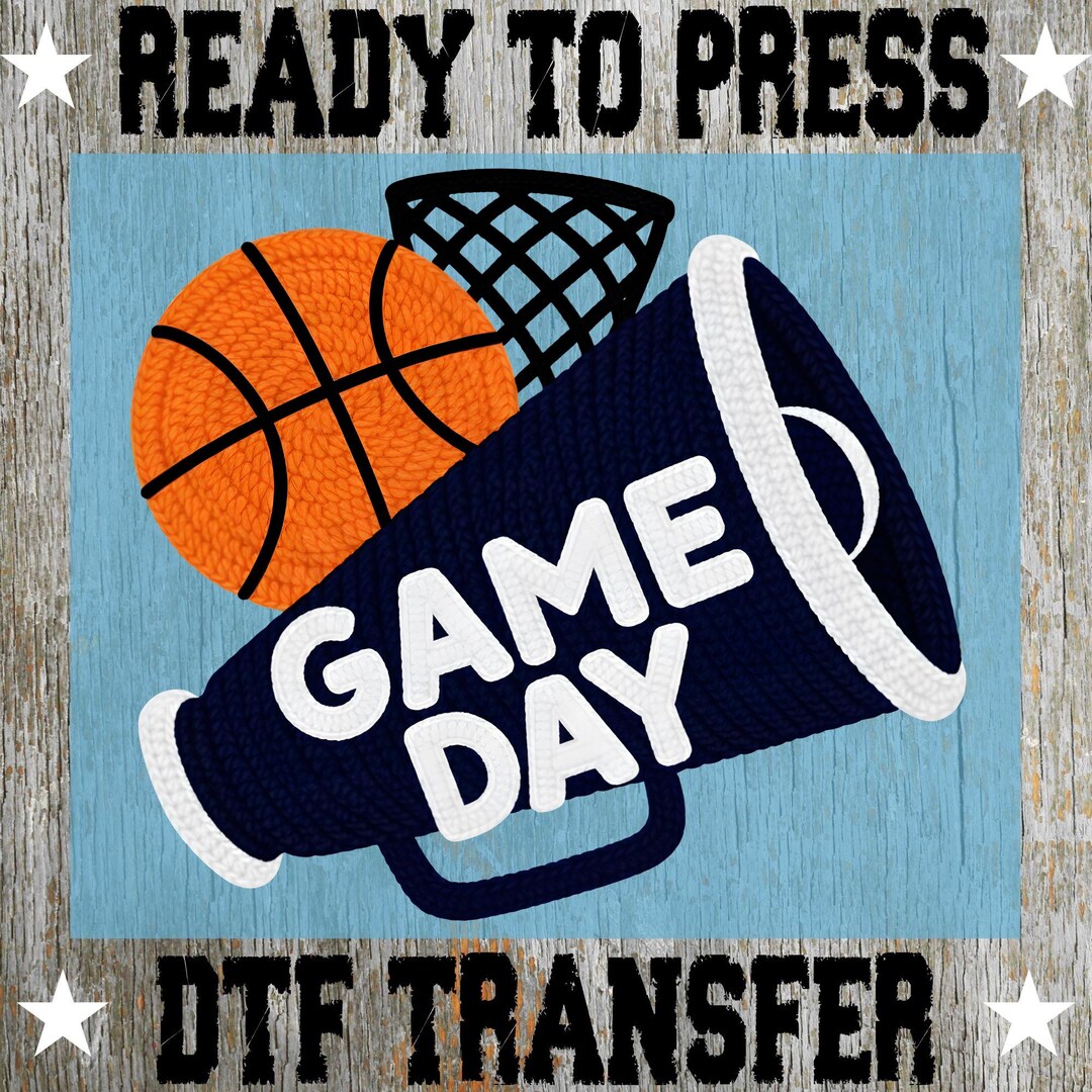 Game Day Ready to Press: Faux Yarn Basketball Heat Transfer, Crochet ...