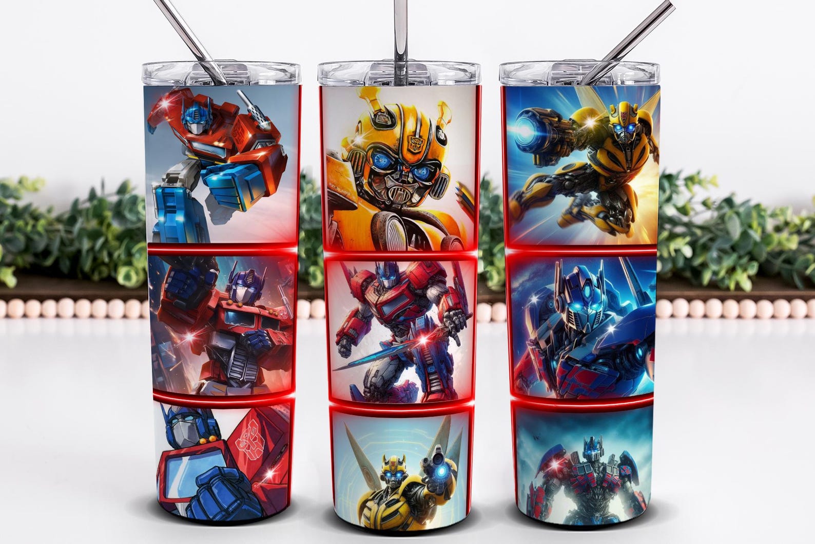 Transformers Tumbler Design Optimus Prime & Bumblebee PNG Wrap - Etsy