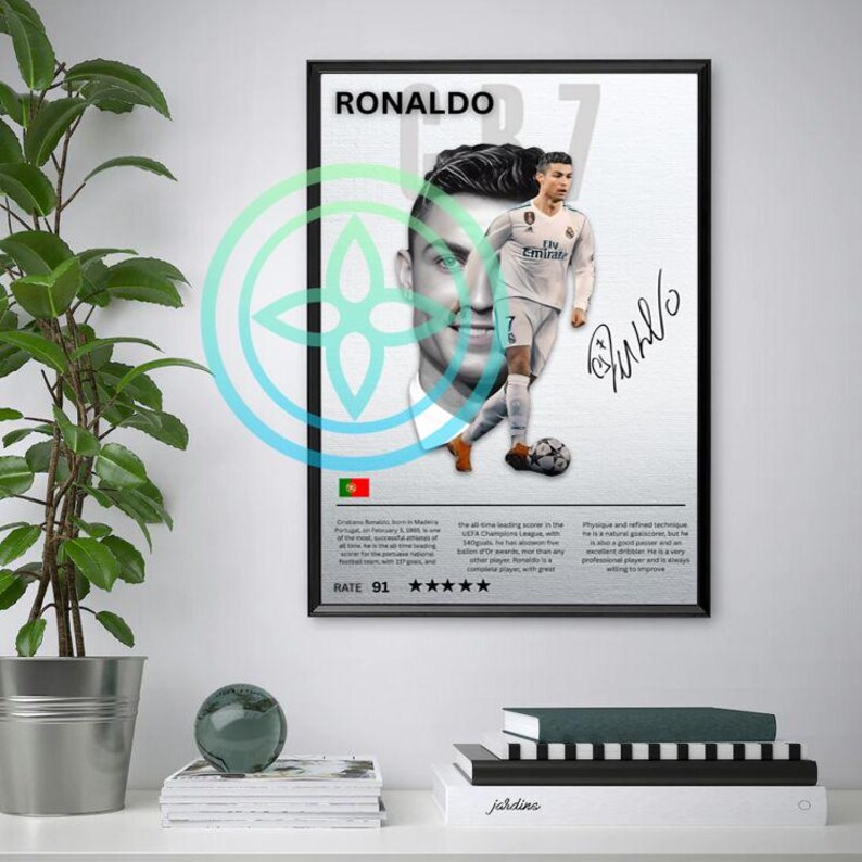 Cristiano Ronaldo Football Poster Soccer Legend Wall Art - Etsy