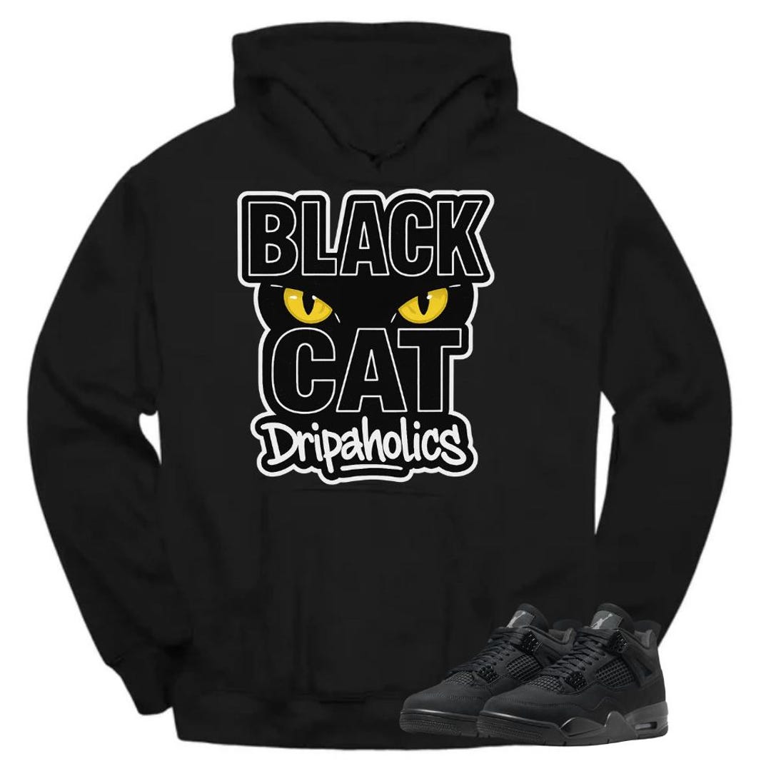 Jordan Black Cat 4 Hoodie Sneaker Outfit Match Cat Eyes Etsy