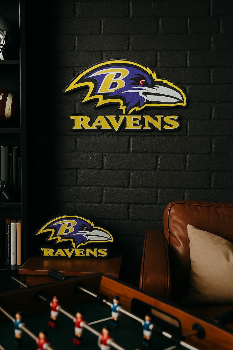 Baltimore Ravens 3D Printed Sign: NFL Team Logo Decor - Etsy