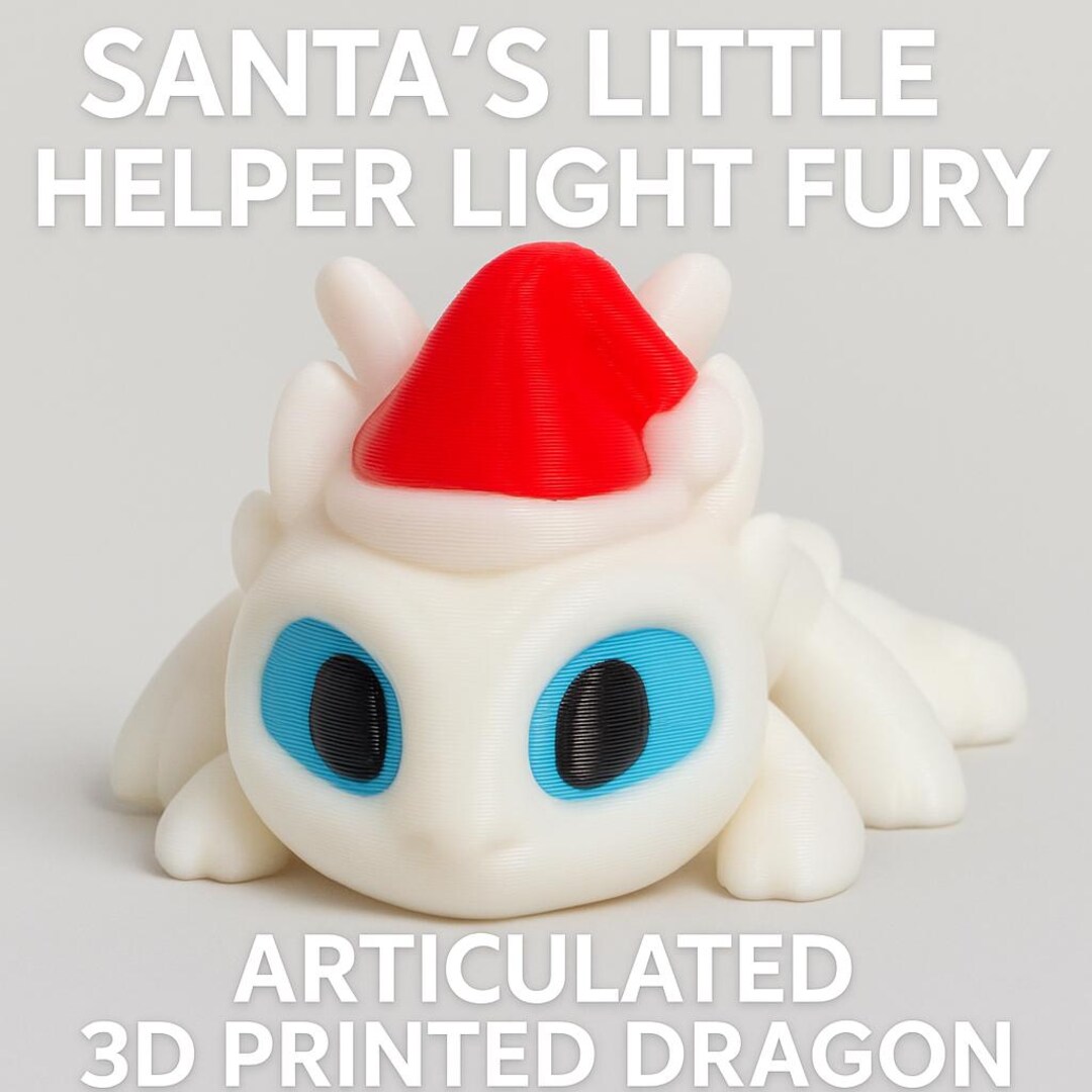 3D Printed Light Fury Dragon – Articulated Christmas Desk Decor - Etsy