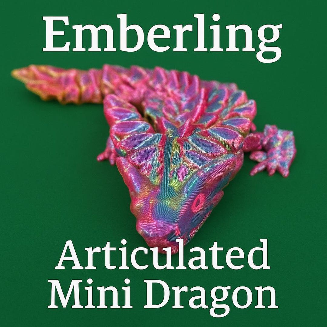 Emberling Mini Dragon – Articulated 3D Printed Fidget Toy - Etsy