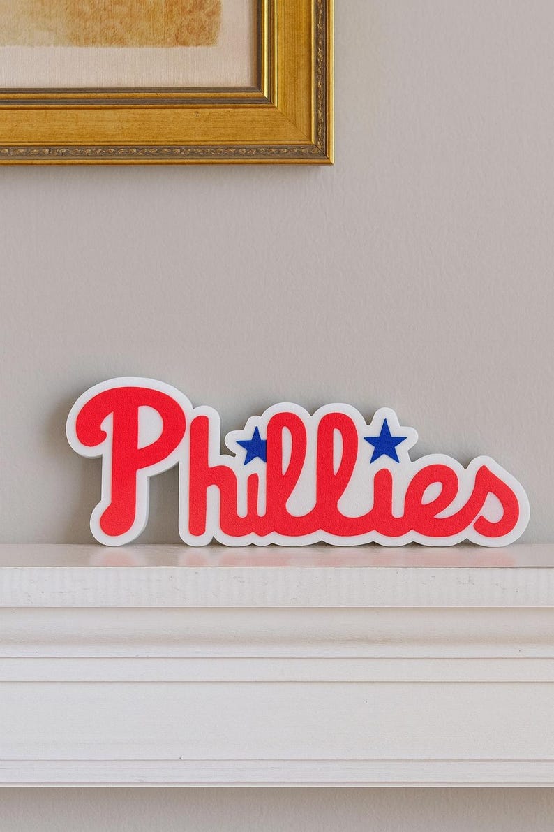 3D Printed Philadelphia Phillies Logo Sign - Handmade Sports Decor - Etsy