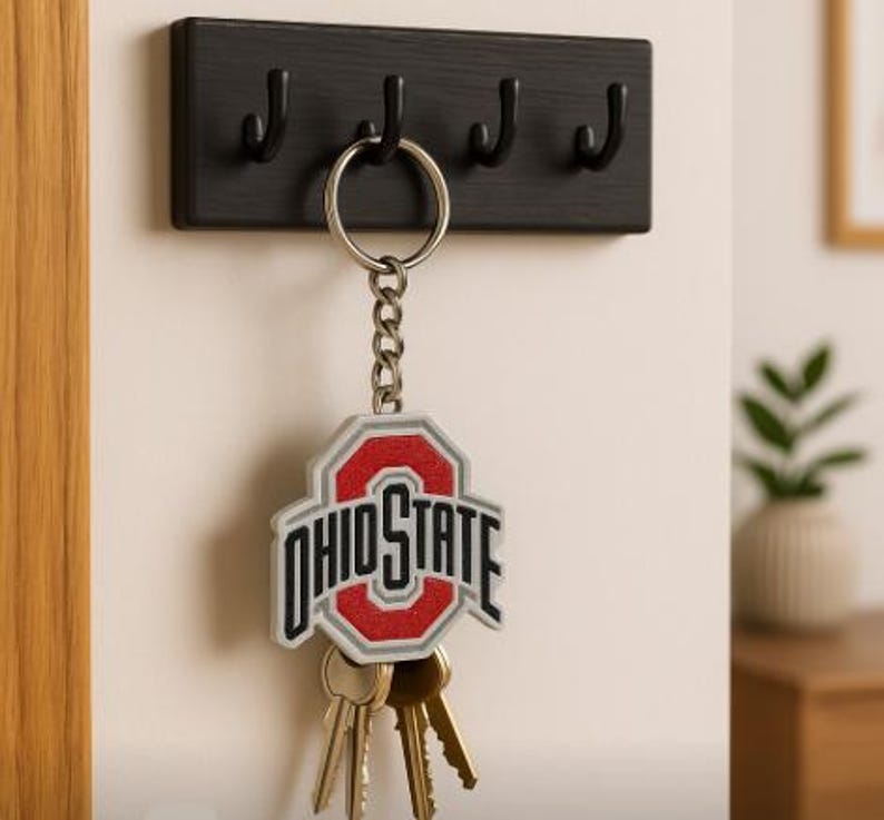 3D Printed Ohio State Buckeyes Keychain: Fan Gift - Etsy