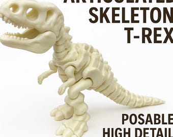 3D Printed Articulated T-rex Skeleton – Posable Dinosaur Toy - Etsy