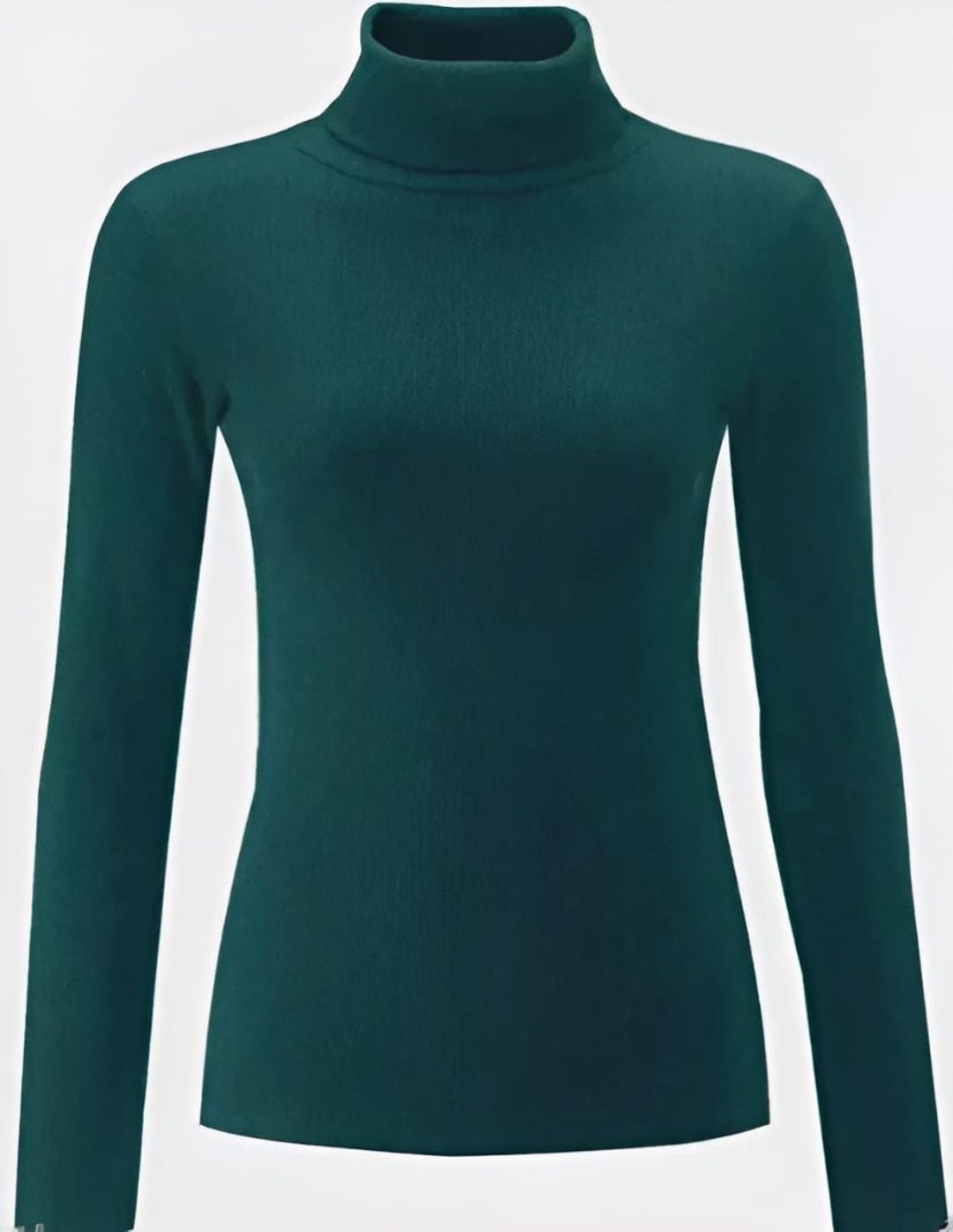 Women's Ladies Ribbed Turtle Polo Neck Long Sleeves Jumper Top UK Size ...