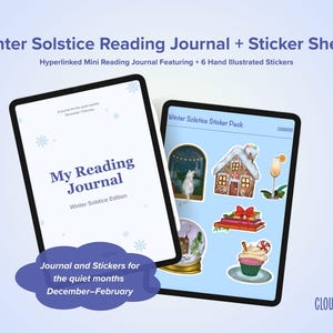 Reading Journal | Digital Book Tracker Review Pages + Winter Stickers ...