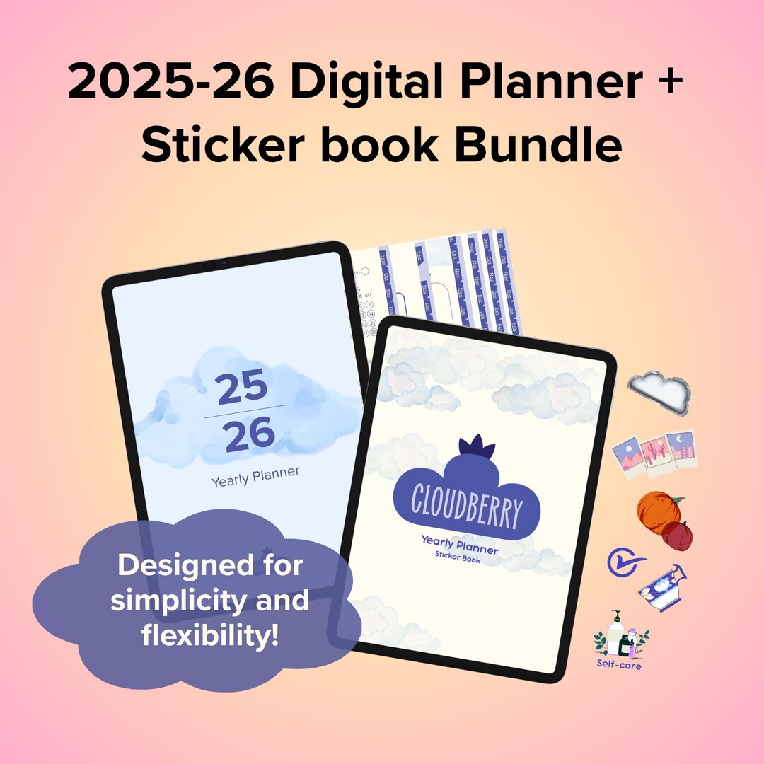 Digital Planner 2025–2026 & Sticker Book Bundle | iPad Goodnotes ...