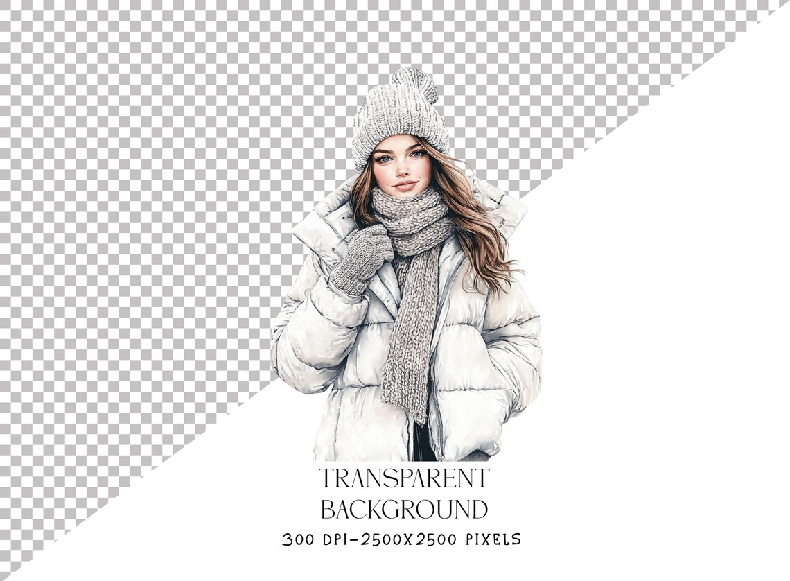 Snowy Winter Watercolor Clipart Set – Cozy Girls, Snowy Cabin, Fox ...