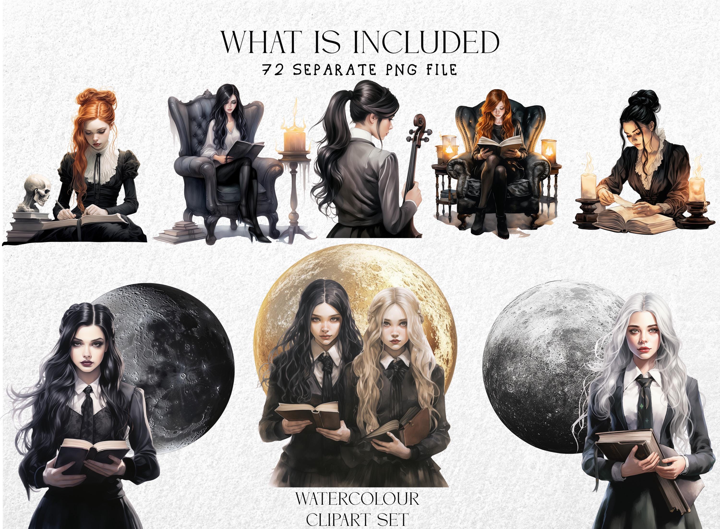 Dark Academia Watercolor Clipart Bundle: Gothic Instruments, (digital Download) - Etsy