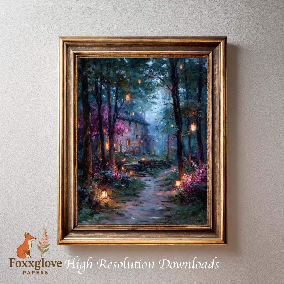Moody Haunted Forest Path Printable - Dark Fantasy Cottagecore Wall Art ...