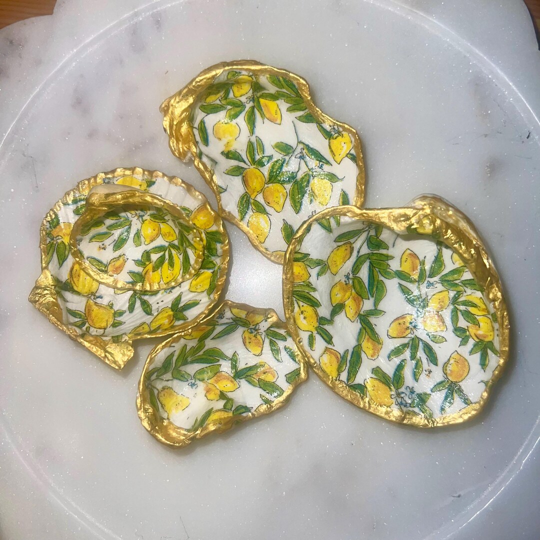 Oyster Shell Jewelry Dish | Decorative Shells | Lemons - Etsy