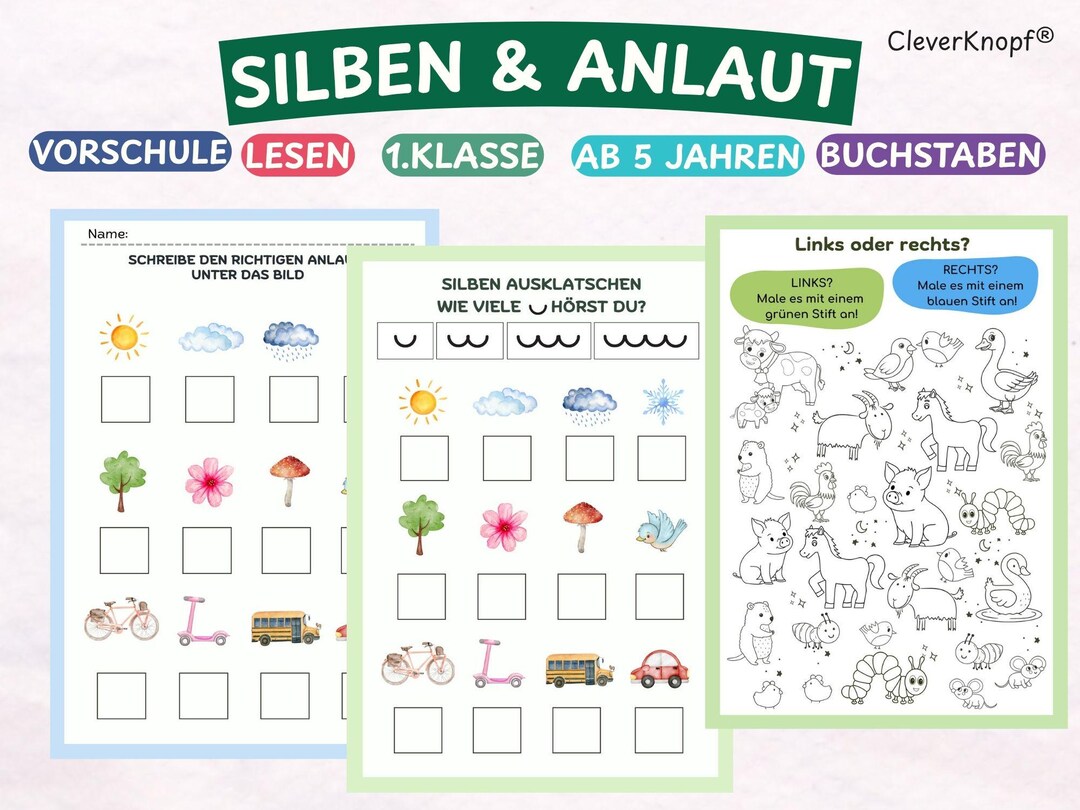 Recognizing Initial Sounds, Learning to Read | German Worksheets for ...