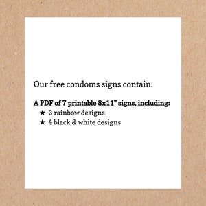 Free Condoms Signs printable File - Etsy