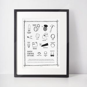 Birth Control Art Print Contraception Sex Education Sex-positive Poster ...