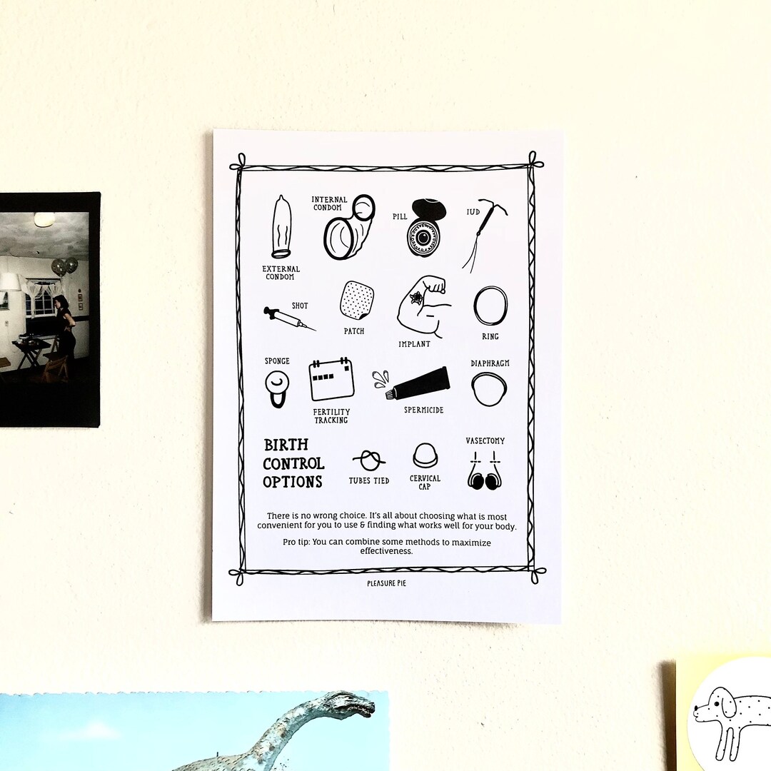 Birth Control Art Print Contraception Sex Education Sex-positive Poster ...