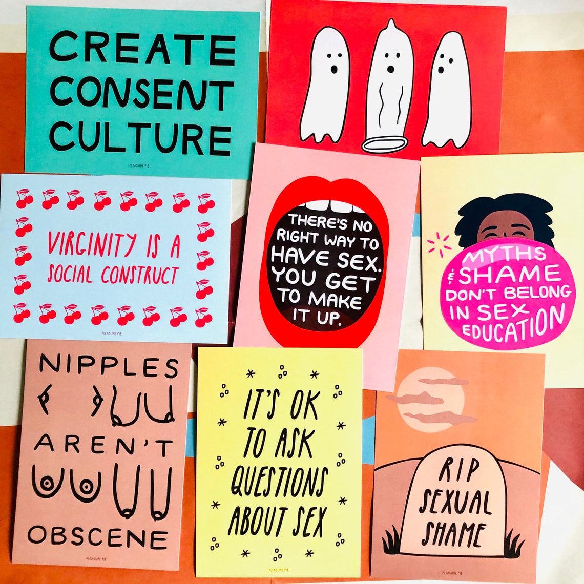 Sex-positive Art Prints | Sex Education Feminist Nipple Consent Condom ...