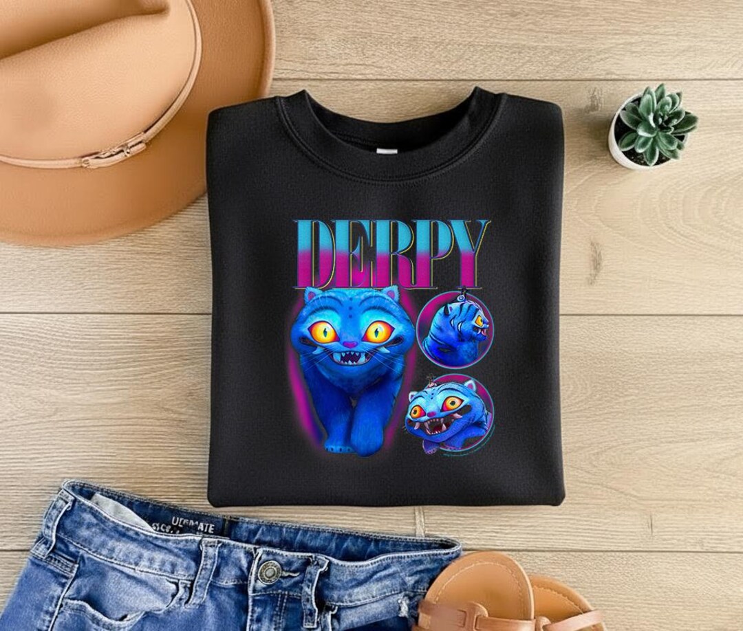 Derpy Cat PNG | Funny Neon Blue Cartoon Cat Digital Download | Cute ...