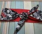 Items similar to The Walking Dead zombie reversible headband/ red ...